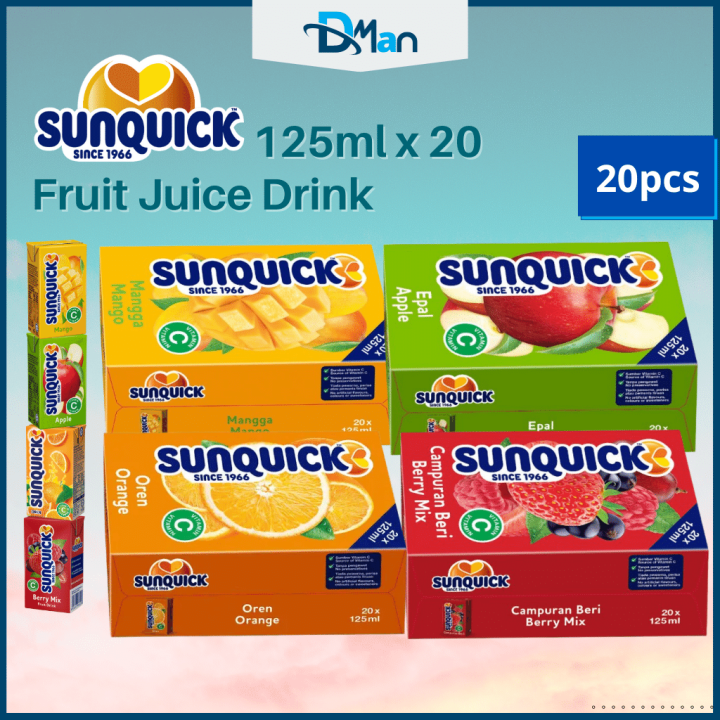 Sunquick Fruit Drink Orange Apple Berry Mix Mango 125ml x 20s jus mini ...