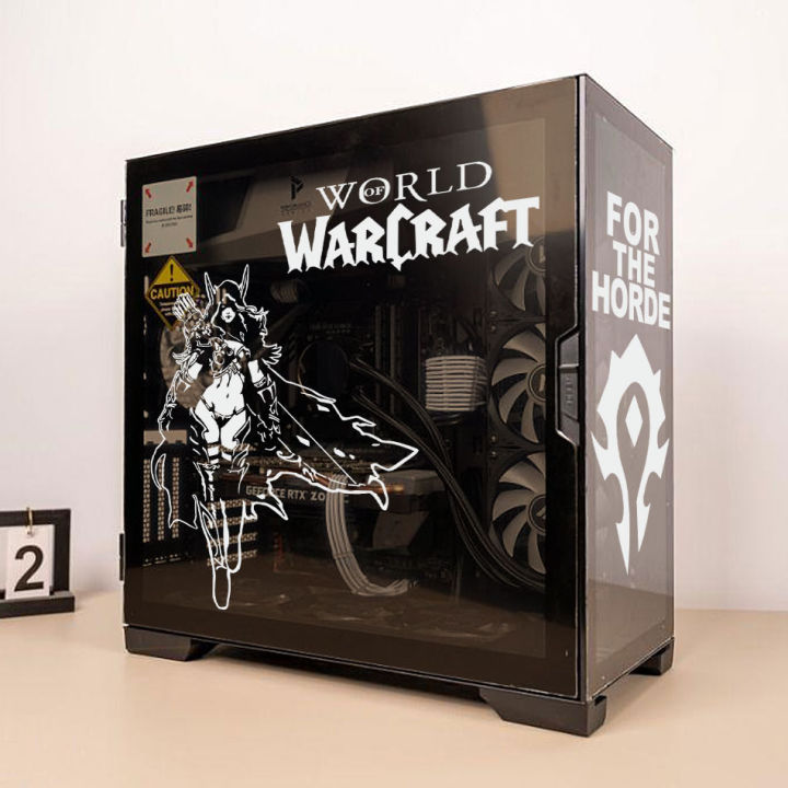 World Of Warcraft Gaming PC Case Stickers ATX Mid Computer Glass Skin ...