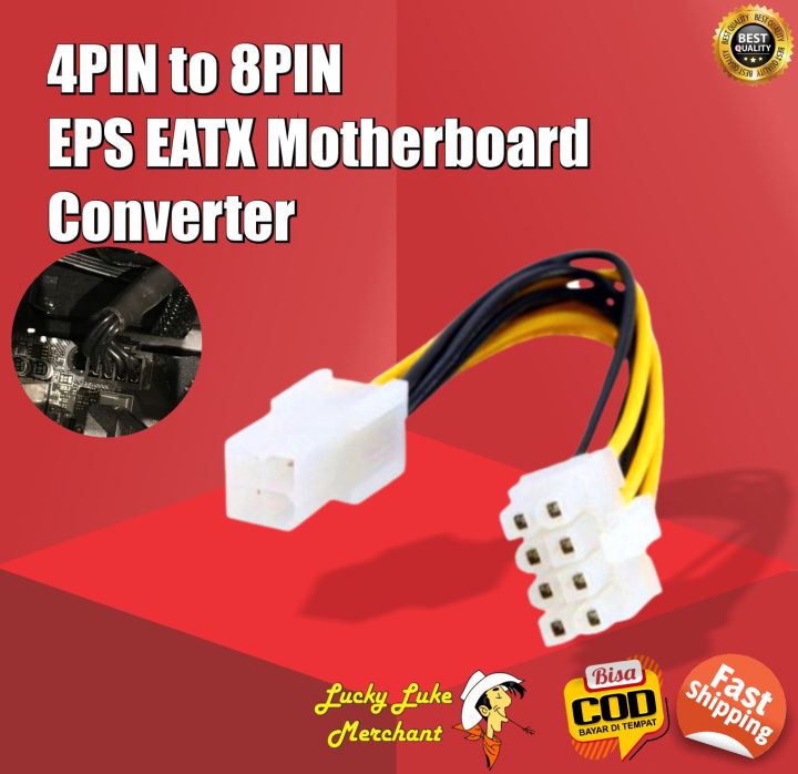 Power Supply EPS 4 pin to 8 Pin EATX Motherboard PSU Converter Cable ...