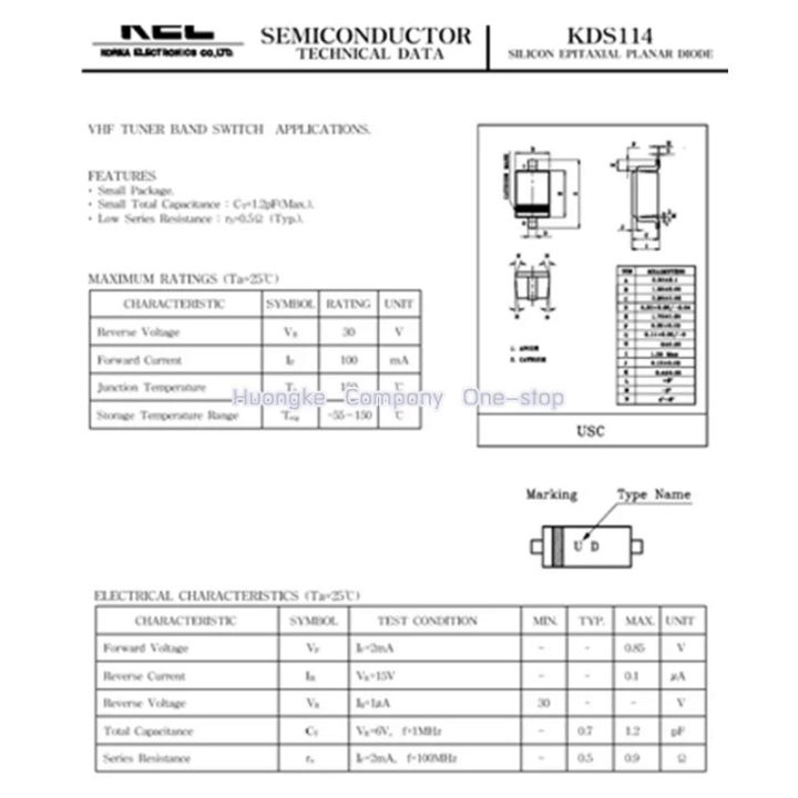 100pcslot KDS114-RTK KDS114 Mark UD SOD323 KDS114E-RTKPL KDS114E Mark ...