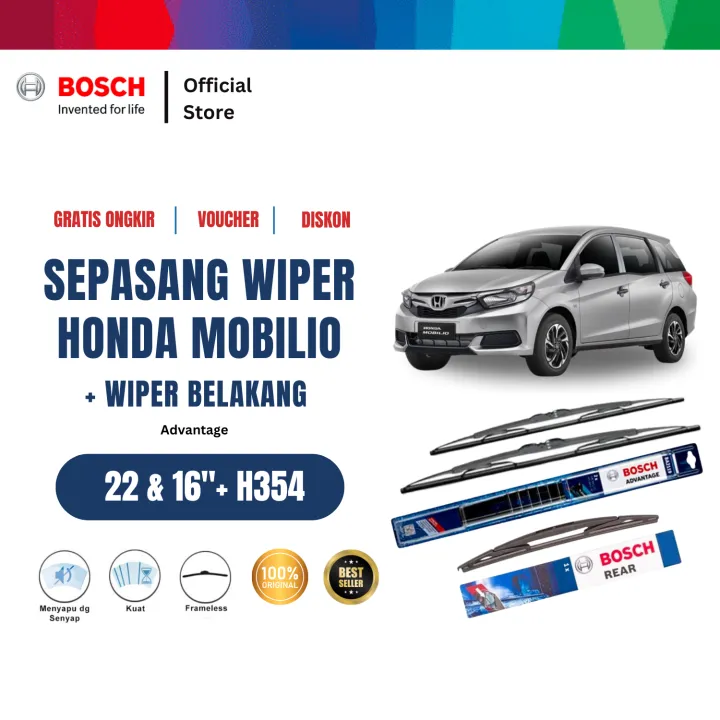 Bosch Wiper Depan Dan Belakang Kaca Mobil Honda Mobilio Advantage 22