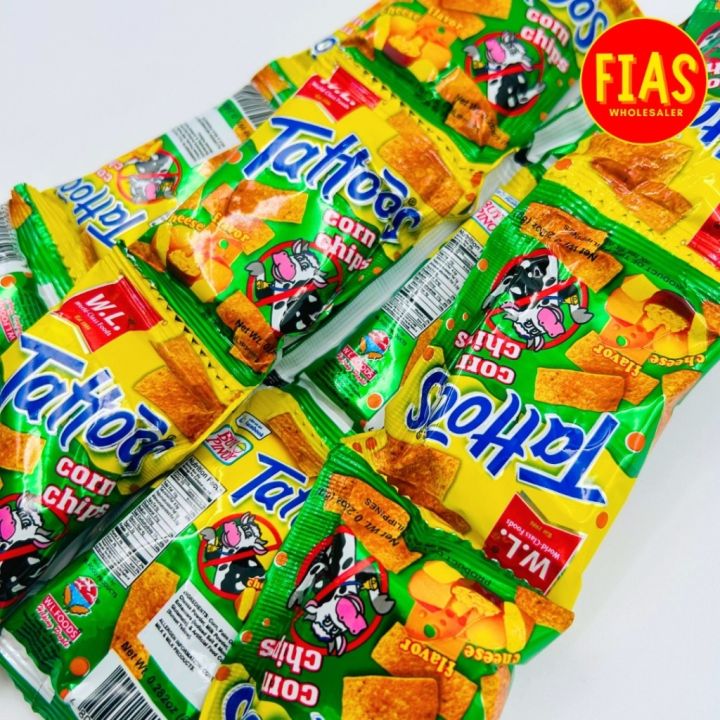 12 pcs Tattoos Cheese Flavor Corn Chips 8g | Lazada PH
