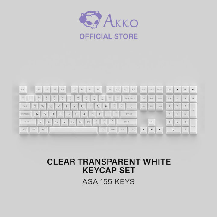 Akko Clear Transparent White Keycap Set - ASA 155 keys | Lazada