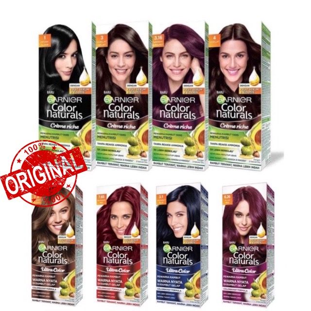 GARNIER HAIR COLOR NATURA / Hair Dye/ Hair Colour / Pewarna Rambut ...