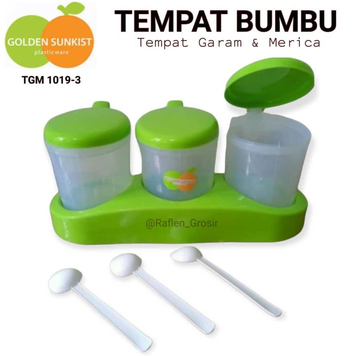 Tempat Garam merica bumbu Type TGM-1019-3 golden sunkist bahan plastik ...