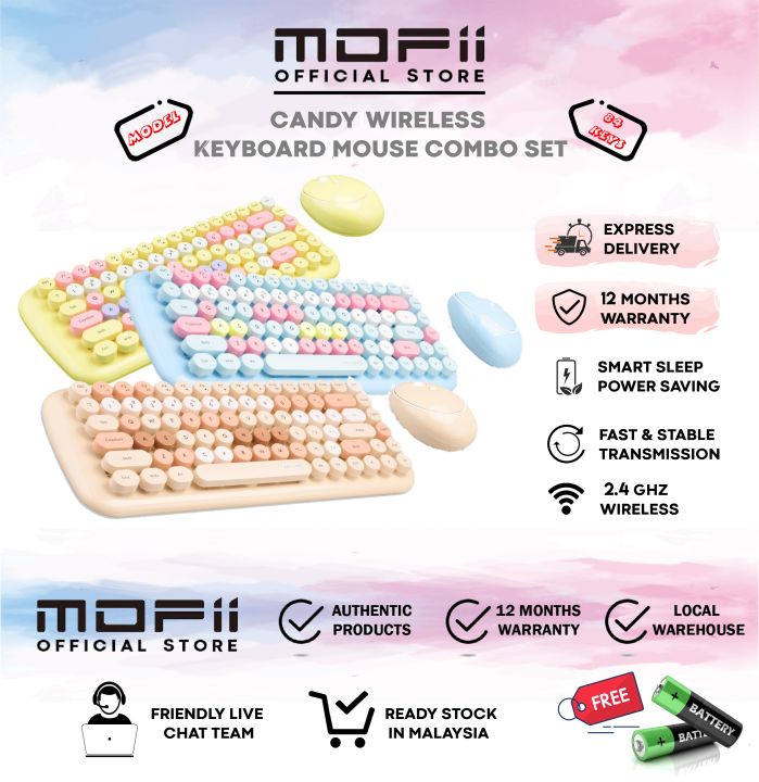 MOFII Candy Wireless Keyboard and mouse combo / Gaming keyboard | Lazada