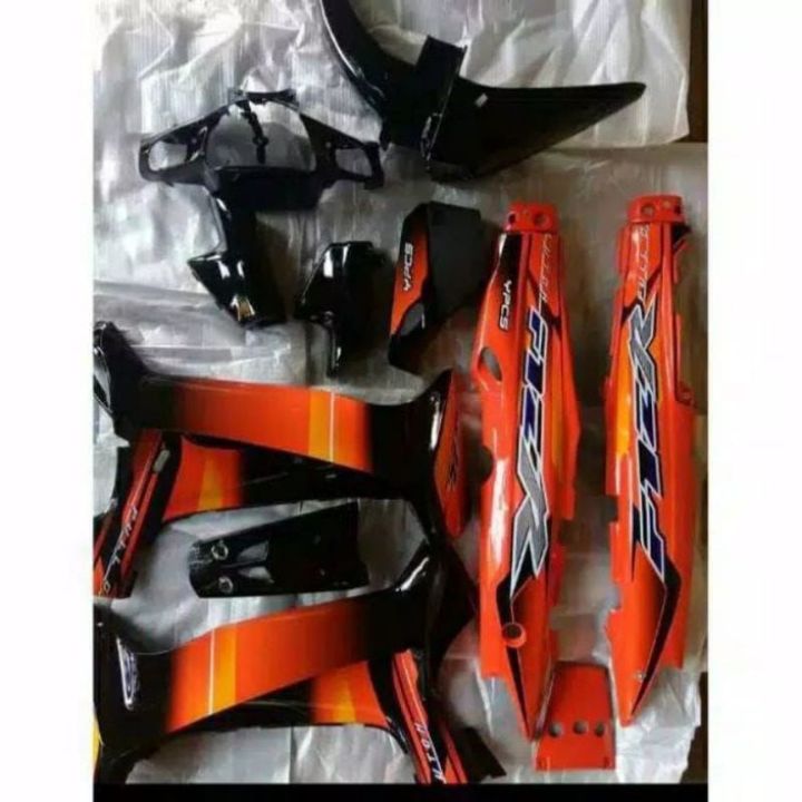 cover body Fiz R hitam orange body orange full set halus | Lazada Indonesia