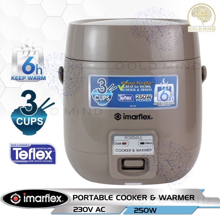Imarflex Rice Cooker Teflex 3 cups Portable Cooker and Warmer Teflex ...
