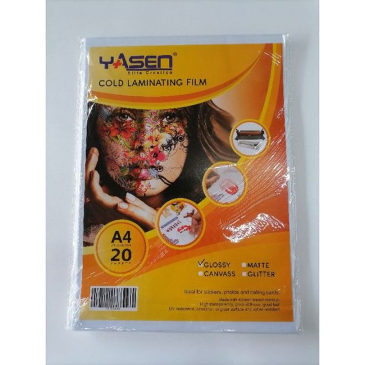 YASEN Photo Top Glossy / Matte / Glitter A4 size (20 sheets/ 1 pack) | Lazada PH