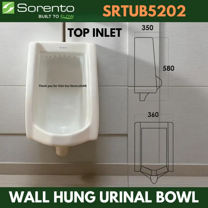 Sorento SRTUB5202 Ceramic Wall Hung Top Inlet Urinal Bowl | Lazada