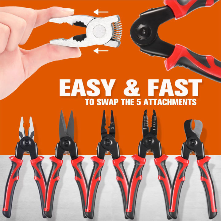 5 in 1 Combination Plier Tang Kombinasi Multifungsi Tang Kawat Tang ...