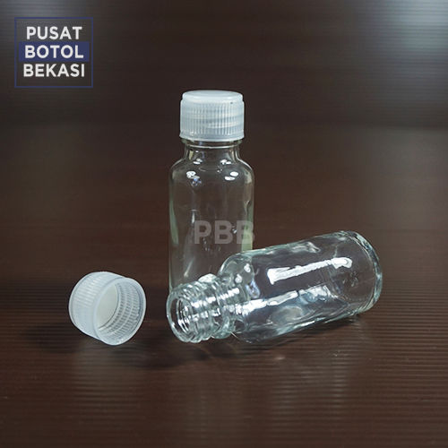 BOTOL KACA 20ML TEBAL BENING TUTUP ULIR TRANSPARAN ( ISI 50PCS ...