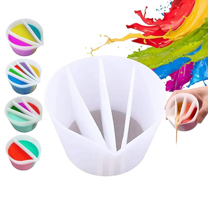 Reusable Channels Split Color Mixing Cups for , Resin Pouring Painting ...