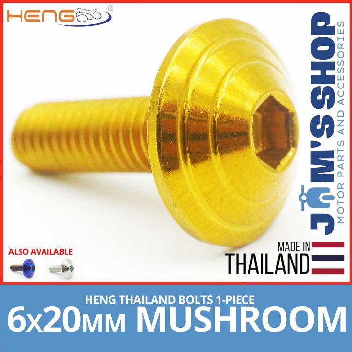 HENG BOLTS | 1PC MUSHROOM 6X20MM | GOLD TITANIUM WHITE GOLD | ORIGINAL ...
