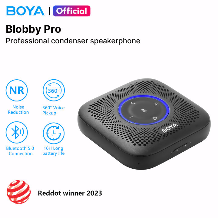 BOYA Blobby Pro Conference Speakerphone Microphone with USB Bluetooth 3.5mm TRS Audio ...