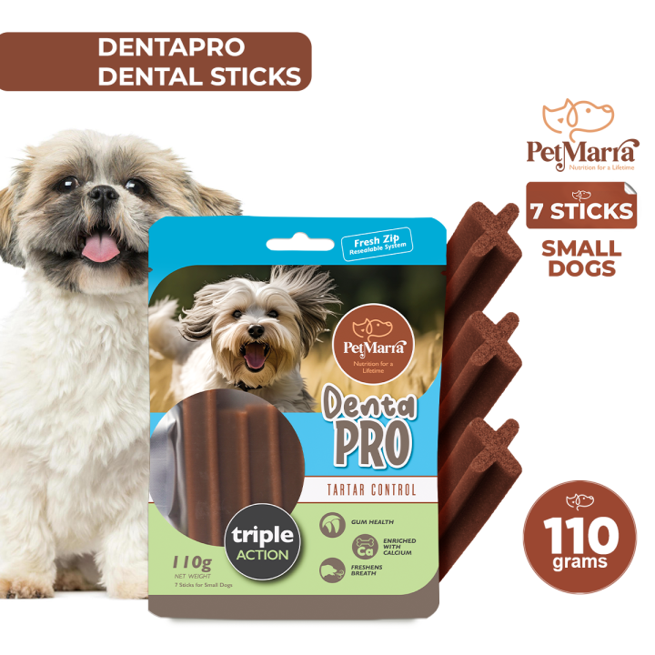 PetMarra DentaPro Small Breed Dog Treats 7 Dental Sticks 110g | Lazada PH