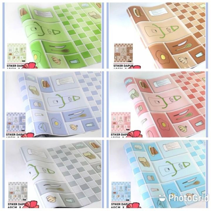 SUPER GLOSSY TERLARISS Stiker Dapur Meja Kompor Kitchen Set Foil 60cm x ...