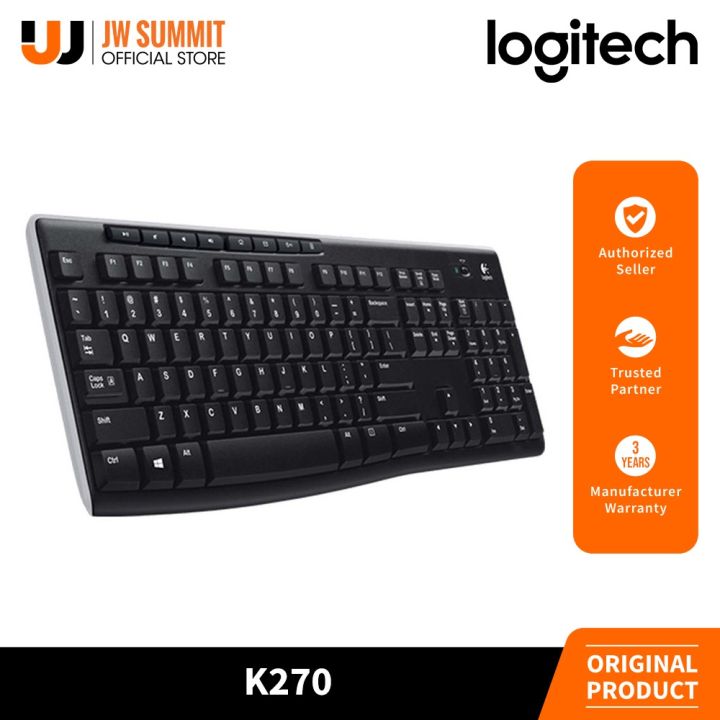 Logitech K270 Full-size Plug-and-Play with Long-Range Membrane Wireless Keyboard (920-003057 ...