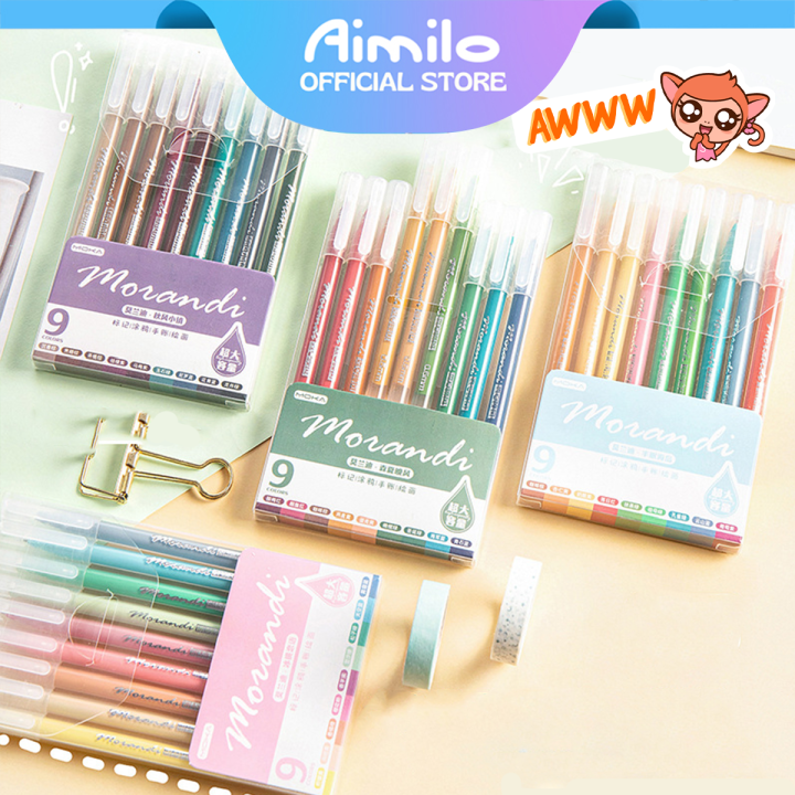 [READY] Aimilo Pulpen Gel Set Morandi Isi 9 Warna Warni Languo | Lazada ...