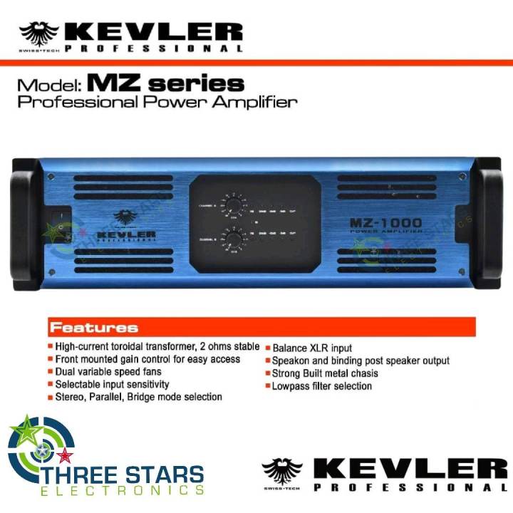 Kevler Professional MZ-1000 4000W Professional Power Amplifier Amp ...