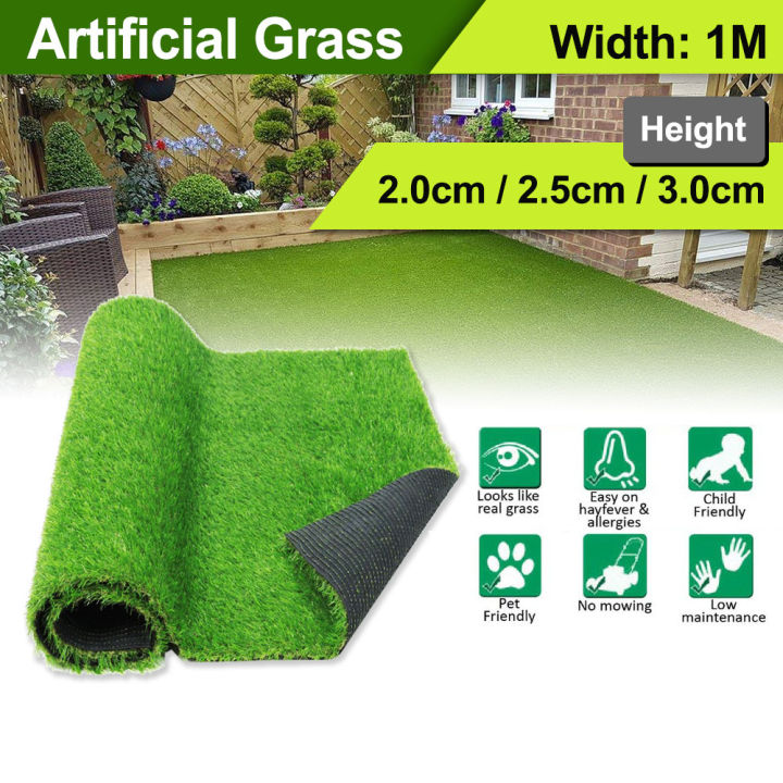 Artificial Grass Carpet 1 Meter Width 1mx1m Ready Stock Length 2.0 / 2. ...