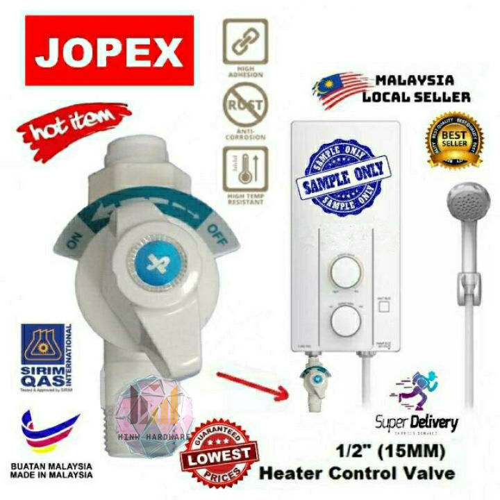 Jopex Water Heater Stopcock Male + Female Thread 1/2”(15mm) MQS01W HIGH ...