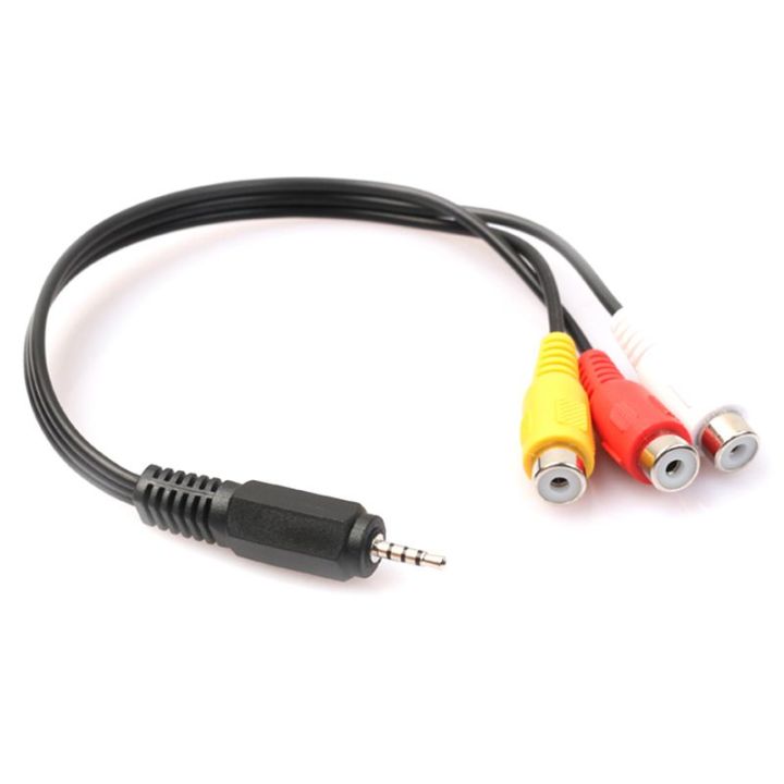 2.5mm Mini AV Male to 3RCA Female M/F Audio Video Cable Stereo Jack ...