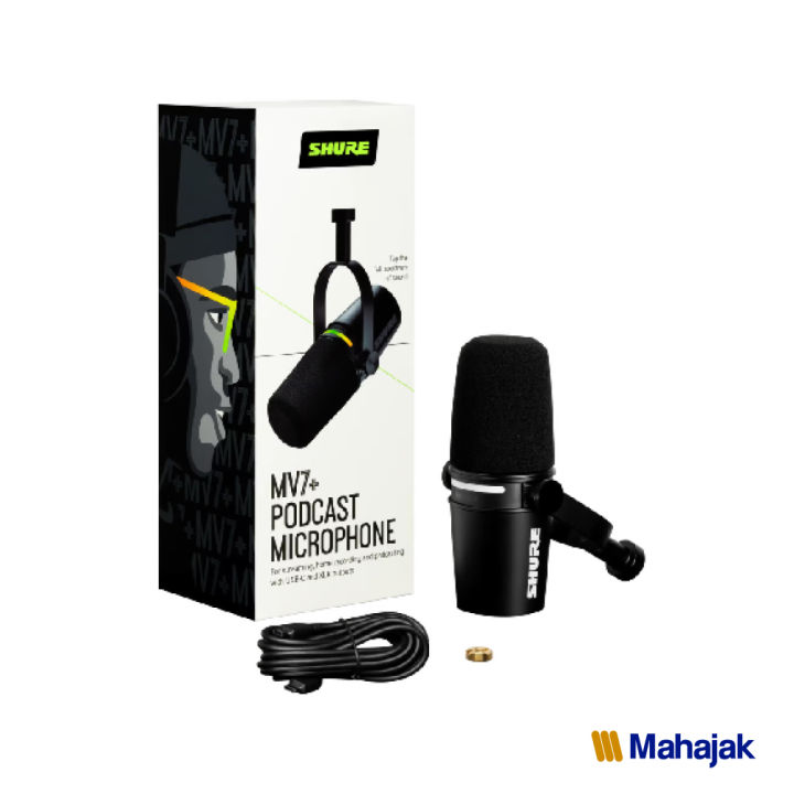 MV7+ Podcast Microphone (สีดำ) ไมค์สำหรับบันทึกเสียง | Lazada.co.th