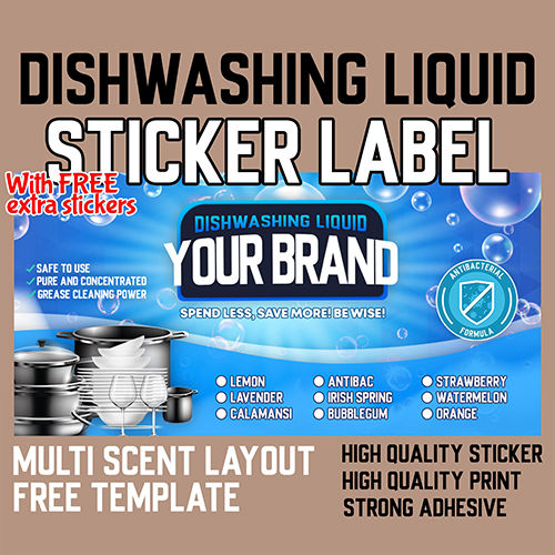 HIGH QUALITY STICKER LABEL FOR DISHWASHING LIQUID 100PCS. | Lazada PH