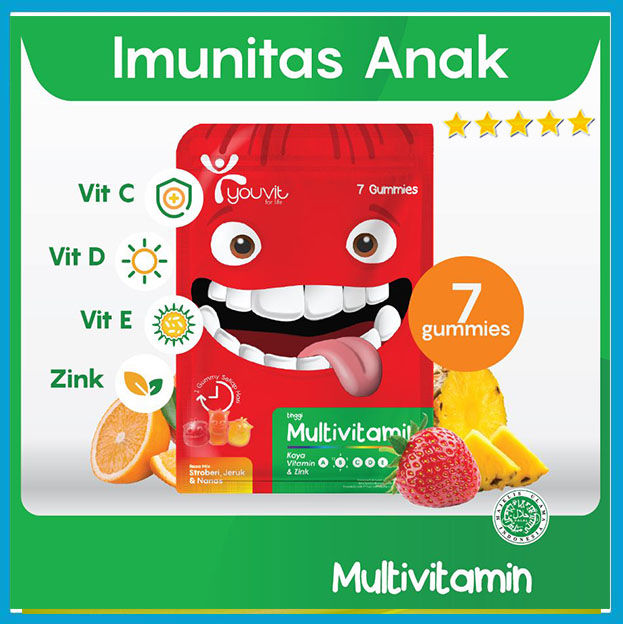 Youvit Anak Multivitamin Untuk Daya Tahan Tubuh isi 7 Gummies ...