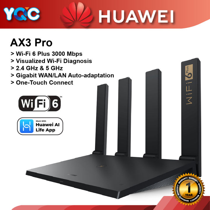 HUAWEI WiFi AX3 Pro Router | Wi-Fi 6 Plus 3000Mbps | Visualized Wi-Fi Diagnosis | One-touch ...
