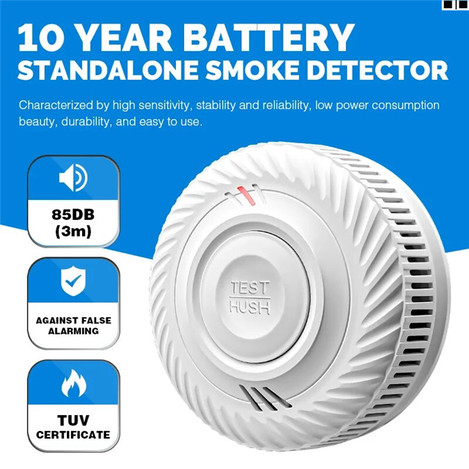 1pc Smoke Detector Warning Indoor Fire Detection 85dB Siren Sound Alarm ...