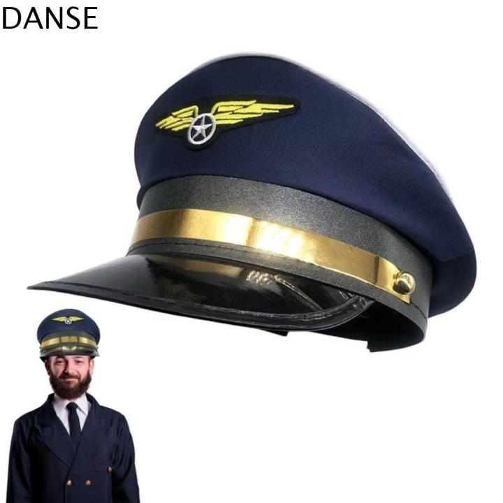 DANSE Costume Prop Pilot Hat Men Uniforms Airline Theme Uniform Pilot ...