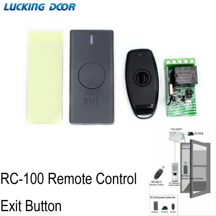 Access Control Wireless Remote Control Kit Exit Button For Remote Open Door Electric Lock ...