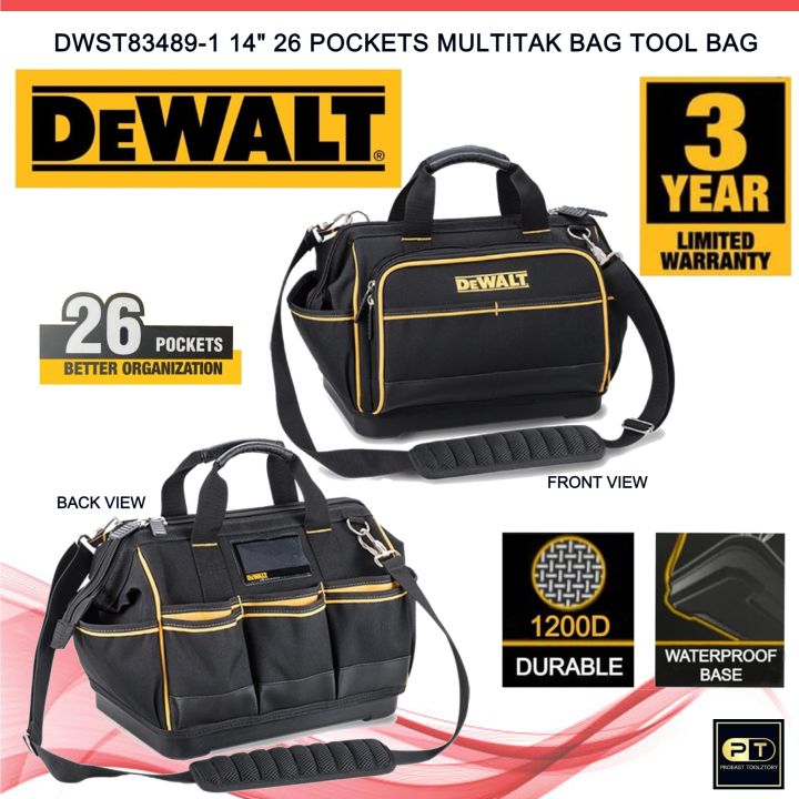 Dewalt DWST83489-1 14in 26 Pocket Multitak Bag Tool Bag Hand Tool Bag multi-compartment tool bag ...