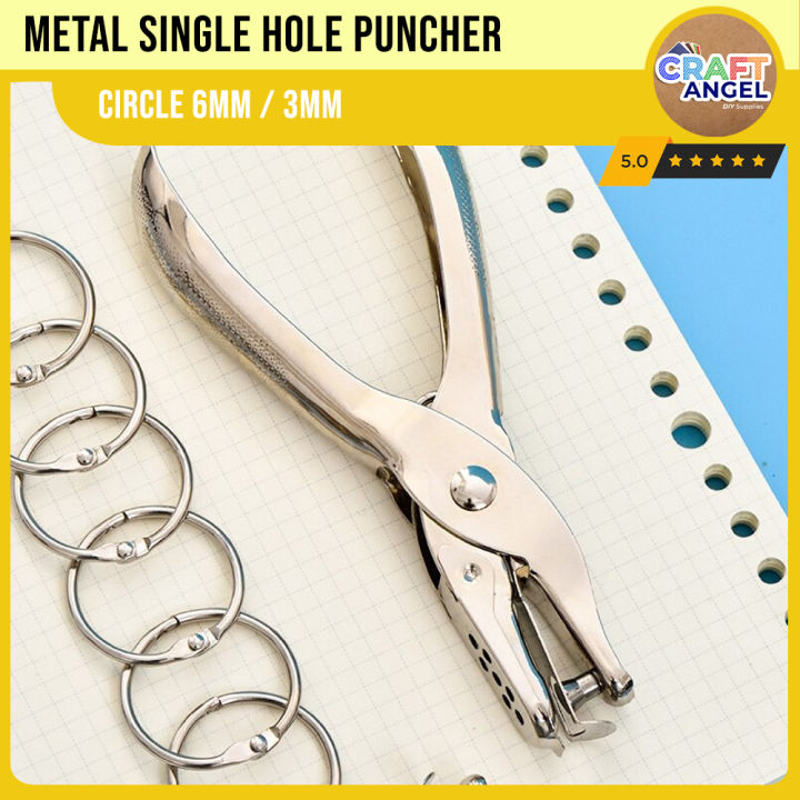 Hole Puncher Circle 6MM / 3MM Metal Single Hand Held Ticket Punch Scrap ...