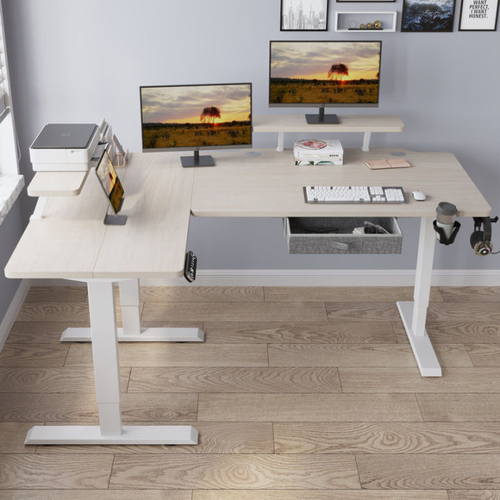 BilBil 63 inches 1.6M L Shape Electric Standing Desk Multi-functional ...