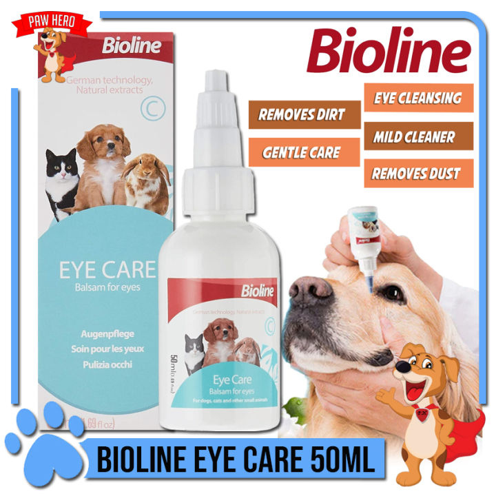 PAW HERO Bioline Eye Care Drops Balsam for Eyes Dog Eye Cleaner 50ml ...
