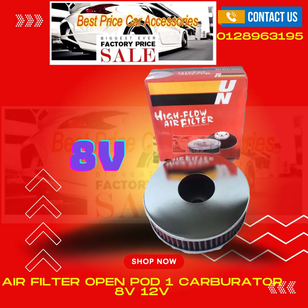 Air Filter Open Pod Saga Iswara Wira Satria 1.3 / 1.5 Carburetor 8V 12V ...