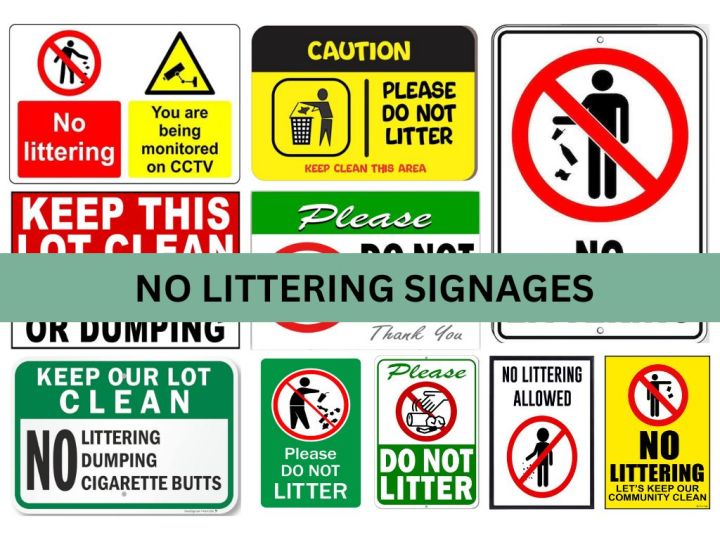 No Littering No Dumping Keep this Lot Clean Signages (Laminated Signage ...