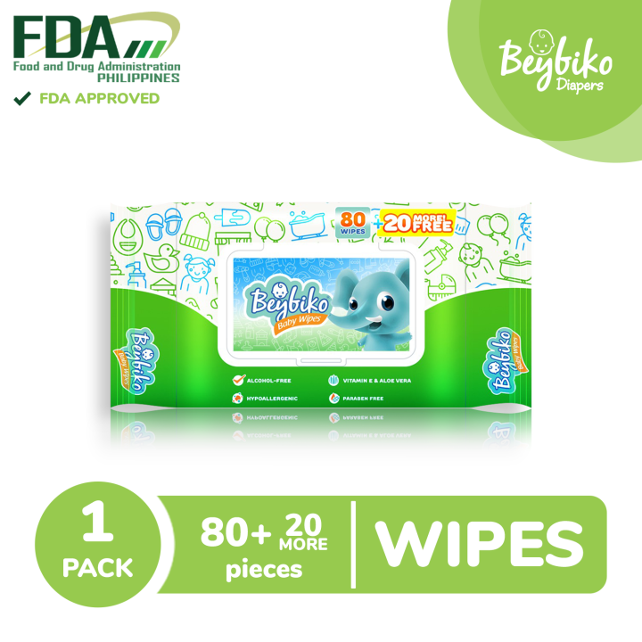 Beybiko Baby Wipes 80 sheets + 20 sheets free X 1 Pack | Lazada PH