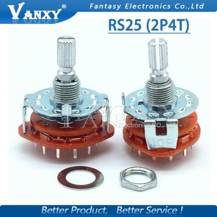 2PCS RS25 Band switch 1P11T 2P4T 2P5T 2P6T 3P3T 3P4T 4P3T Mount Rotary ...