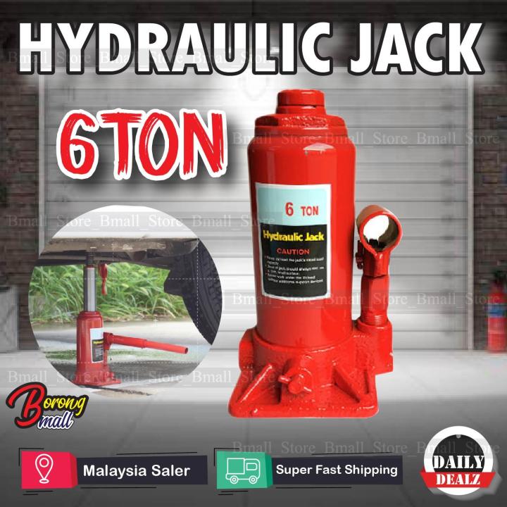 6 TON Heavy Duty Hydraulic Bottle Jack Lifting Stand Emergency Vehicle ...