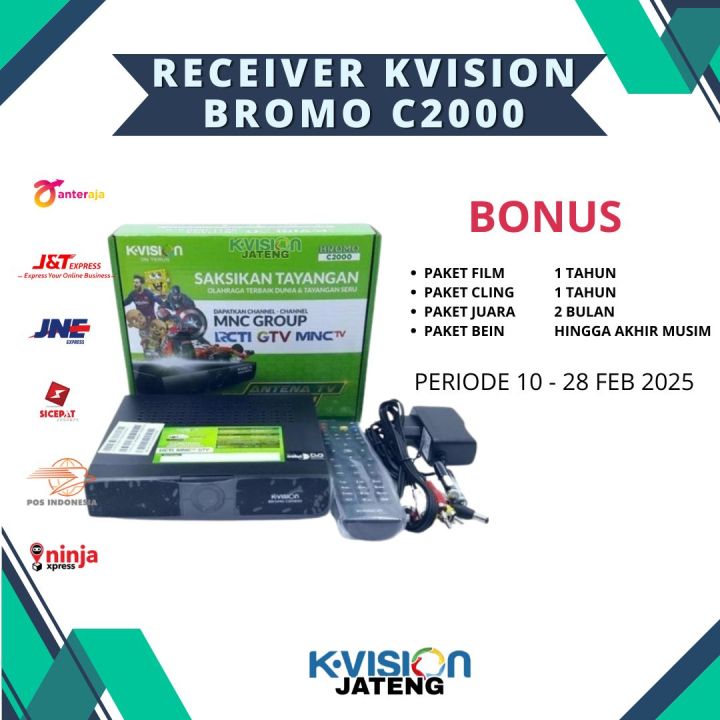 Receiver K-Vision Bromo C2000 Open MNC grup 1 Tahun bonus Paket Film 1 ...