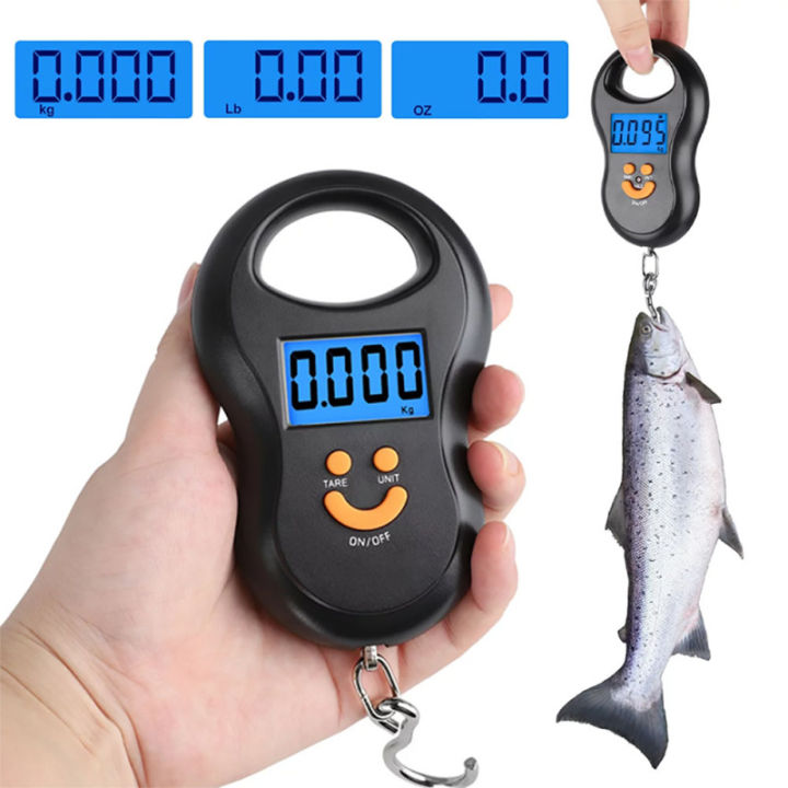 Portable Fishing Scale 110lb/50kg Weight Capacity Digital Hanging Hook ...
