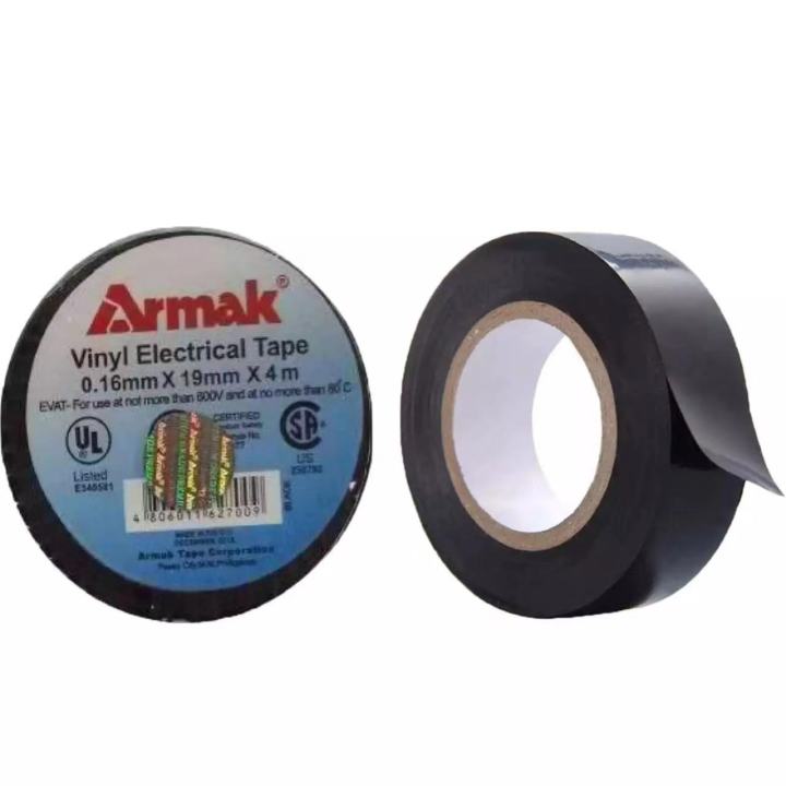 Armak Set of 10 Vinyl Electrical Tape 0.16mm x 19mm x 4m BLACK | Lazada PH