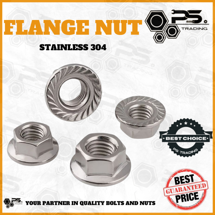 STAINLESS FLANGE NUT M5 M6 M8 M10 M12 M14 M16 | S/S 304 HEXAGONAL ...
