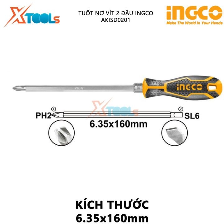 Tuốc nơ vít 2 đầu INGCO AKISD0201 | tua vít 2 đầu Kích thước 75-160mm ...