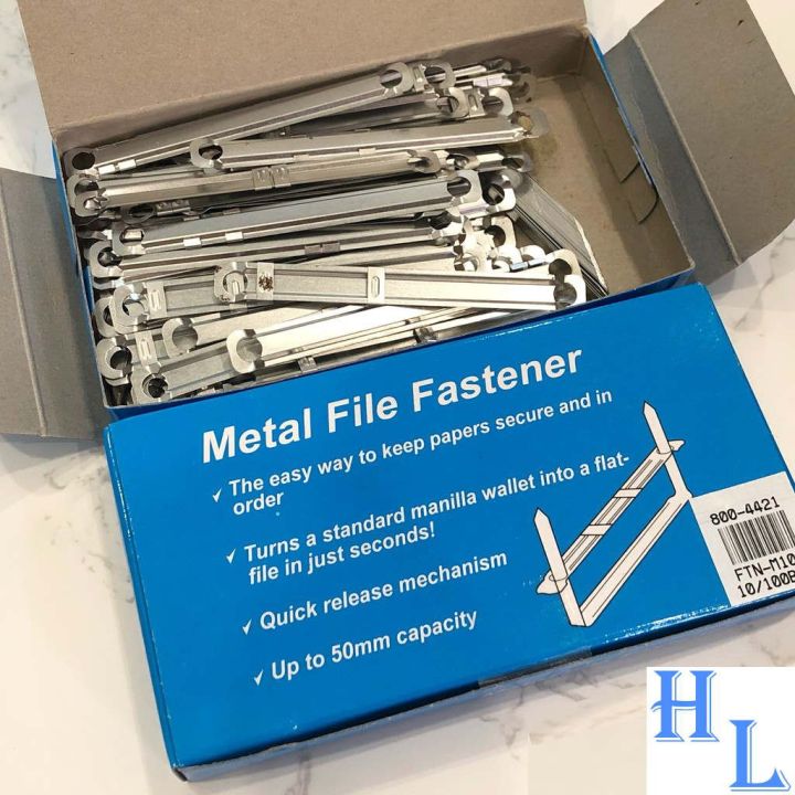 50PCS Set Metal Paper File Fastener Base 2 Hole Binder Clip | Lazada