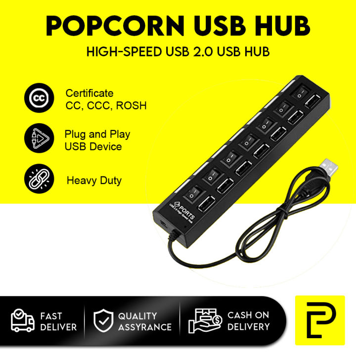 7 Ports High Speed USB Hub USB 2.0 Hub On & Off Switch Hub USB Splitter ...